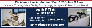 Christmas Special Auction, Prime Time Auctions, Pocatello, ID