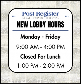 New Lobby Hours, Post Register